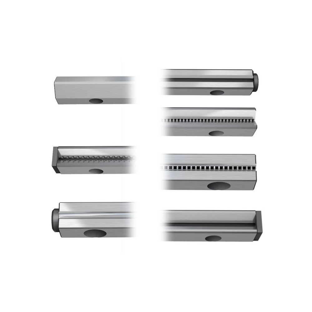 Precision rail guide with anti creeping system ACSM